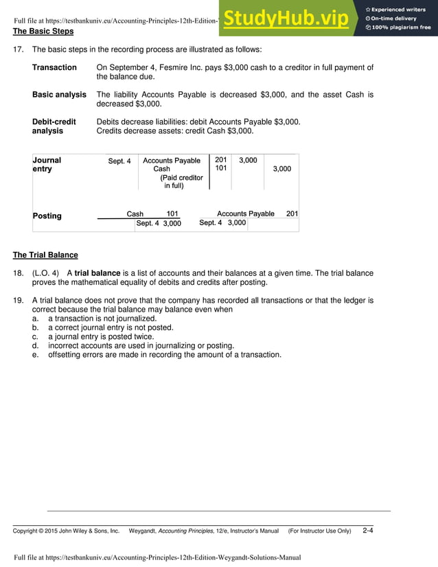Accounting Principles 12Th Edition Weygandt Solutions Manual | PDF