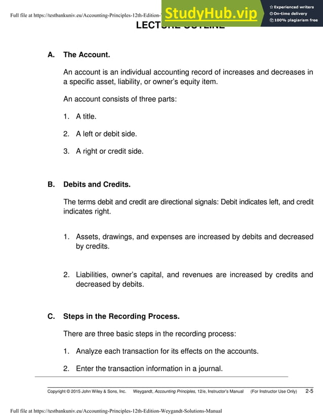 Accounting Principles 12Th Edition Weygandt Solutions Manual | PDF