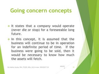 Accounting principles and concepts | PDF