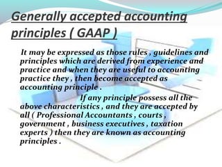 Accounting principles , conventions and concepts | PPTX