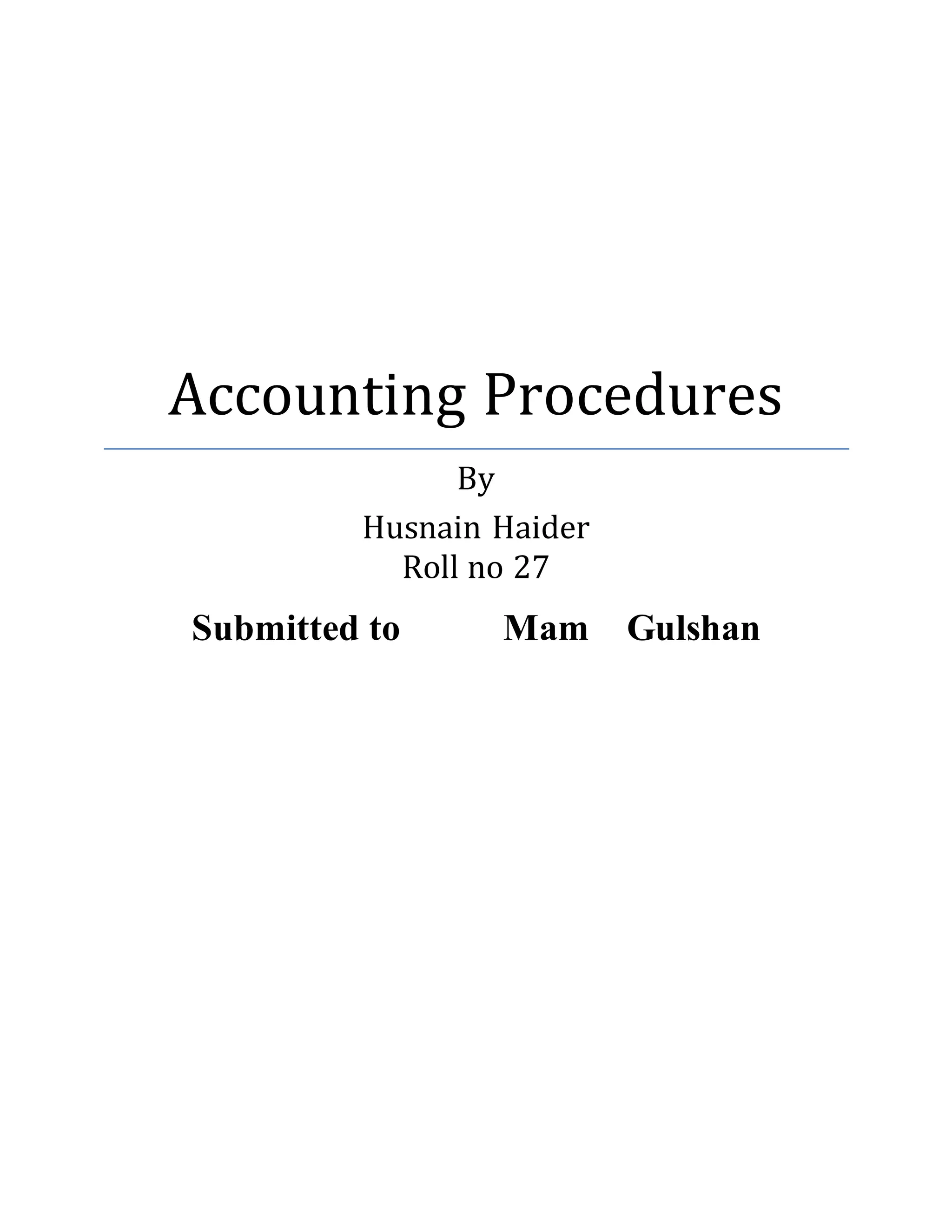 Accounting procedures | PDF