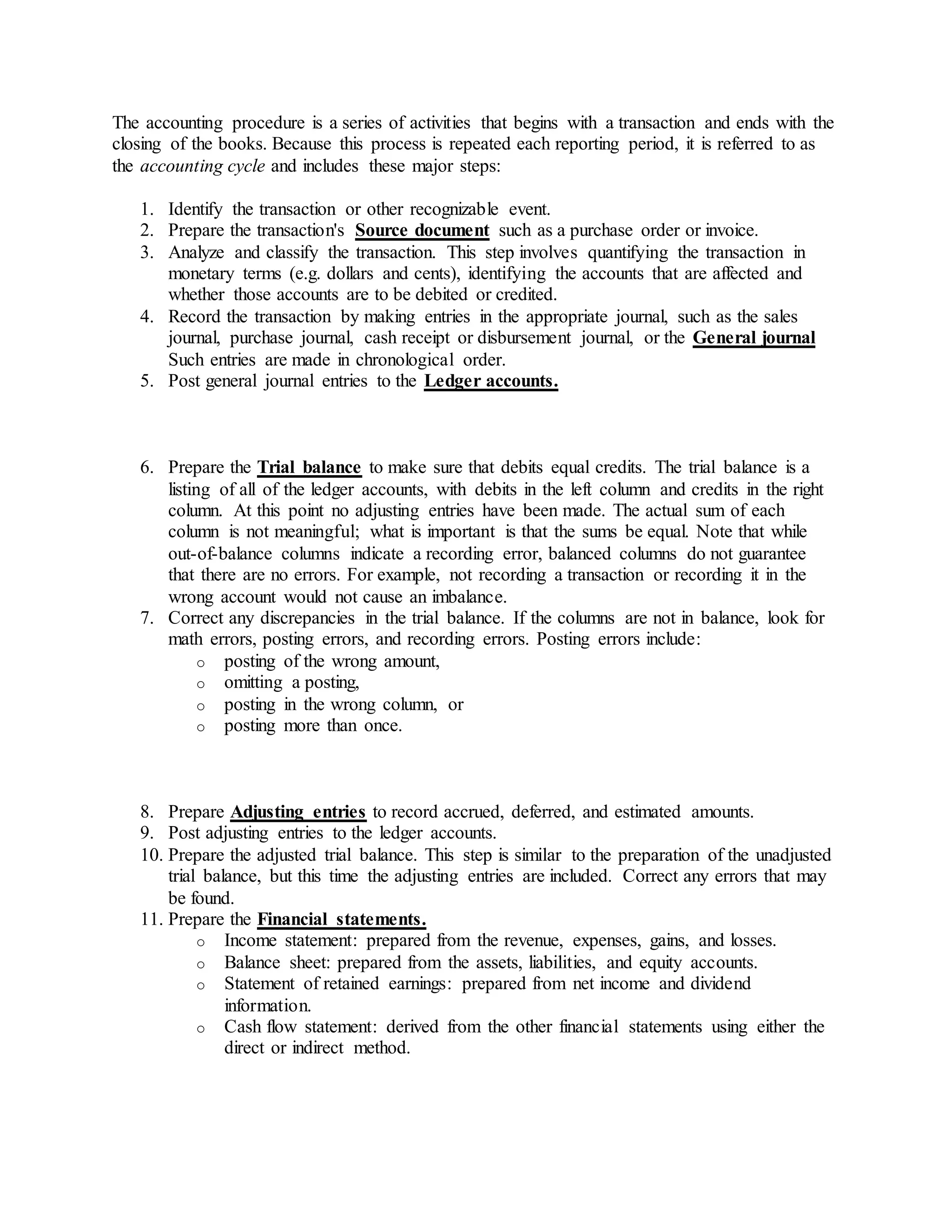 Accounting procedures | PDF