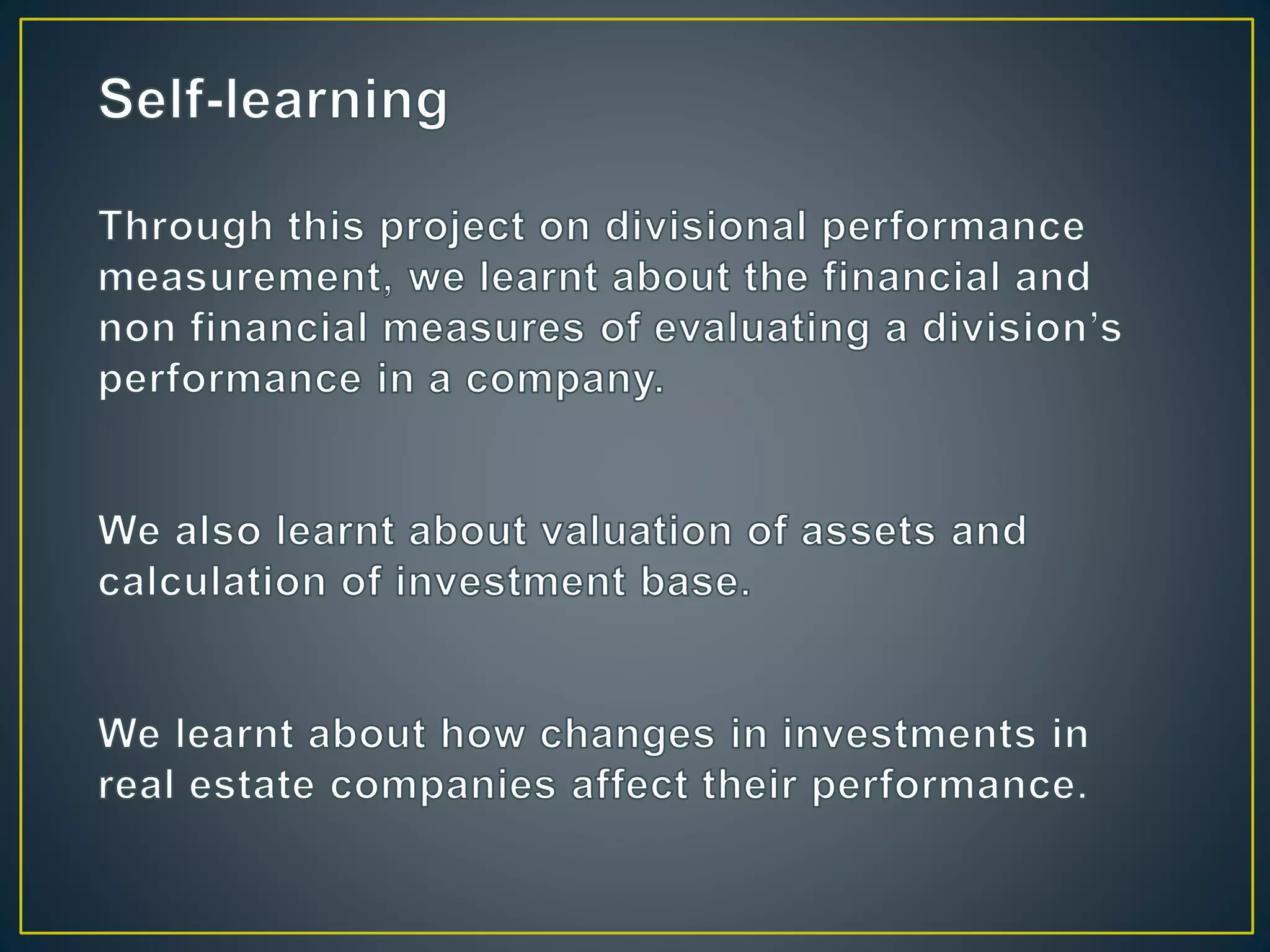 Divisional performance measurement | PPT