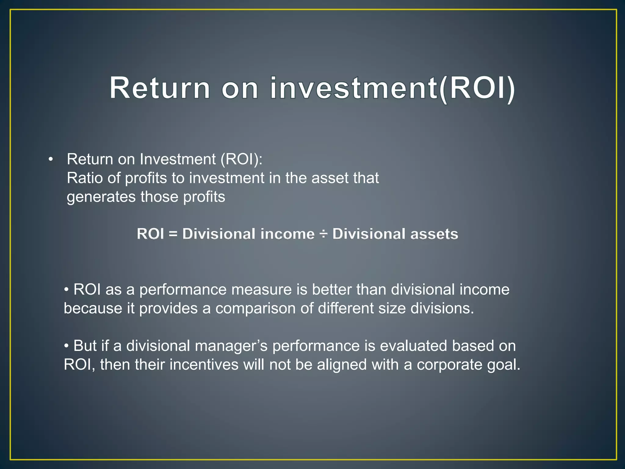 Divisional performance measurement | PPT