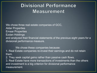 Divisional performance measurement | PPTX