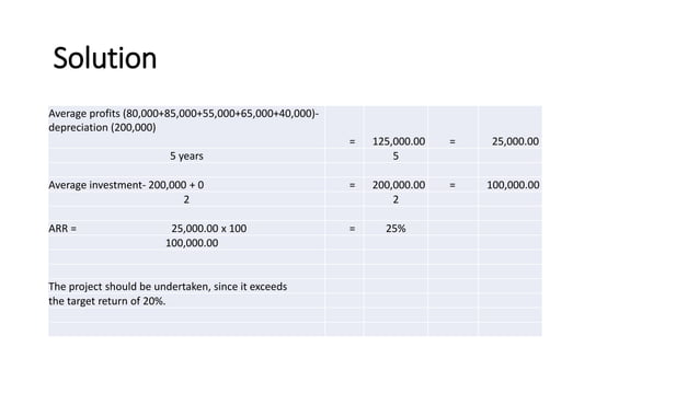 Accounting rate of return (ARR)-ACCA F9 | PPTX