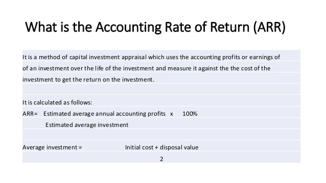 Accounting Rate Of Return