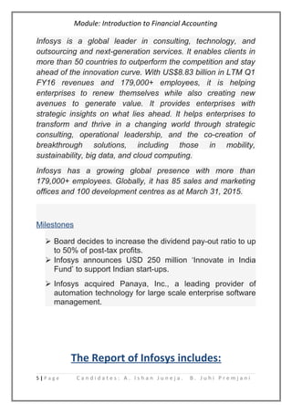 Accounting report infosys company | DOC