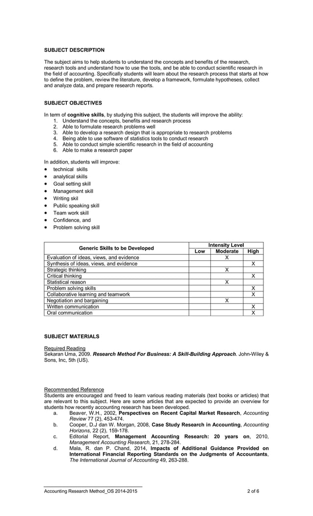 Accounting research method (updated) bu desi | PDF | Undergraduate ...