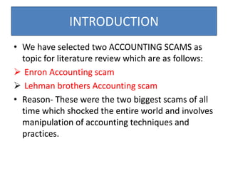 Accounting scams | PPTX