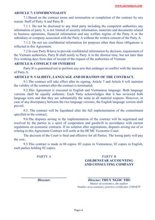 Accounting service contract in viet nam | PDF