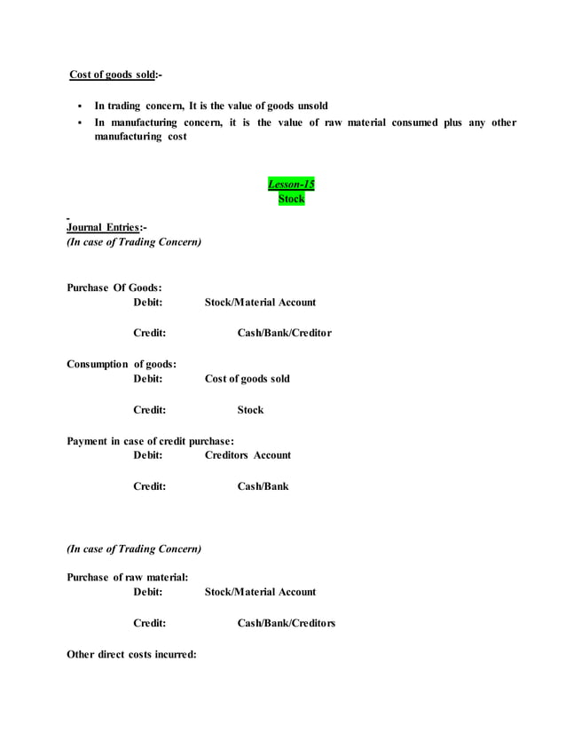 Accounting short notes | DOCX