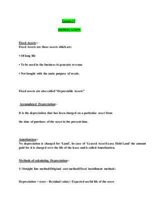 Accounting short notes | DOCX