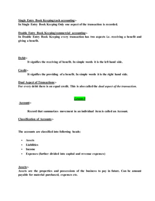 Accounting short notes | DOCX