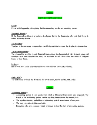 Accounting short notes | DOCX