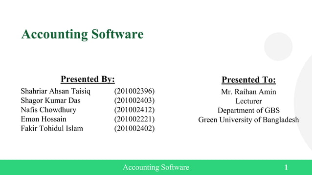 Accounting Softwarepptx Shareware And Freeware Computer Software And Applications