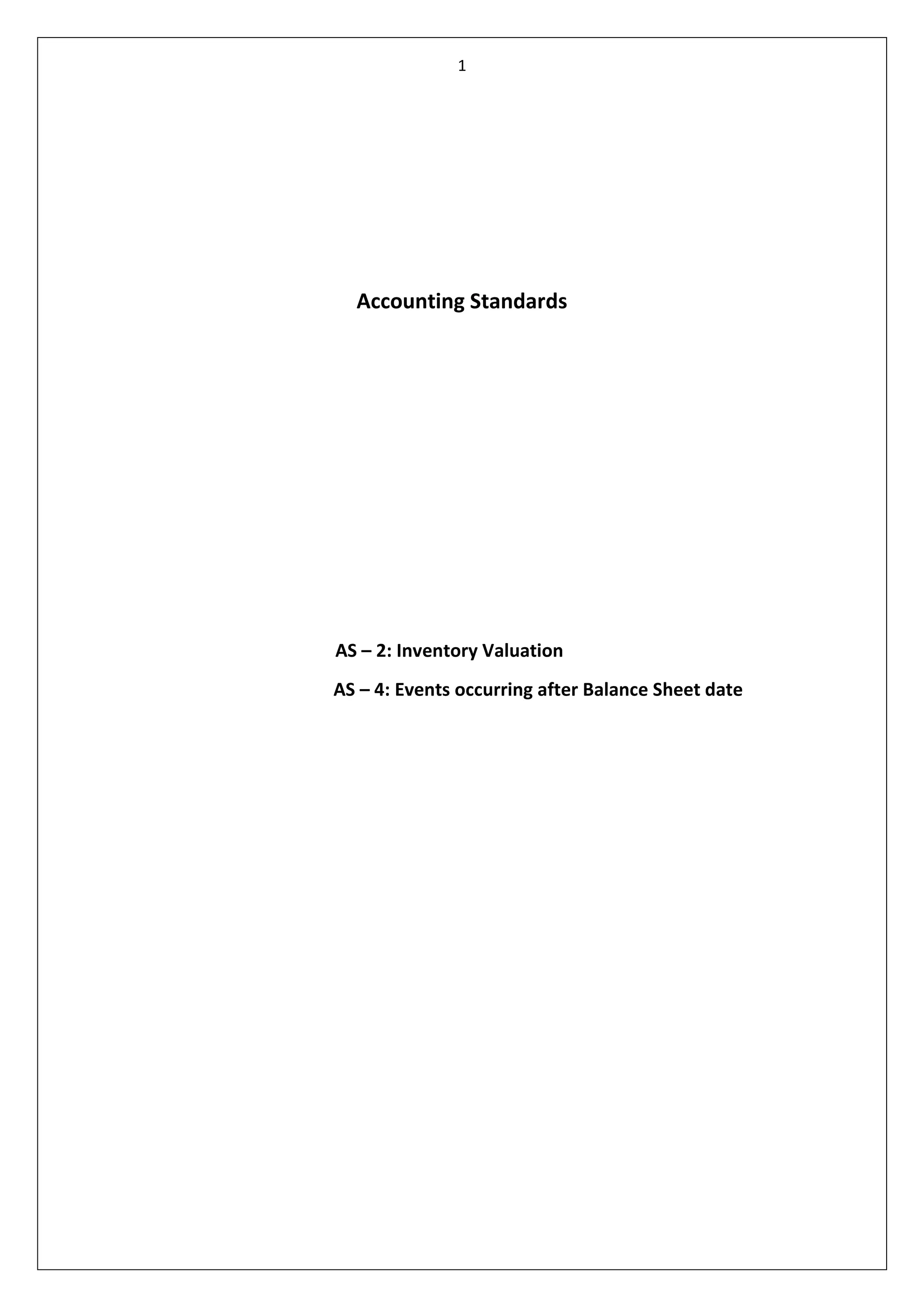 Accounting standard 2 and 4 | PDF