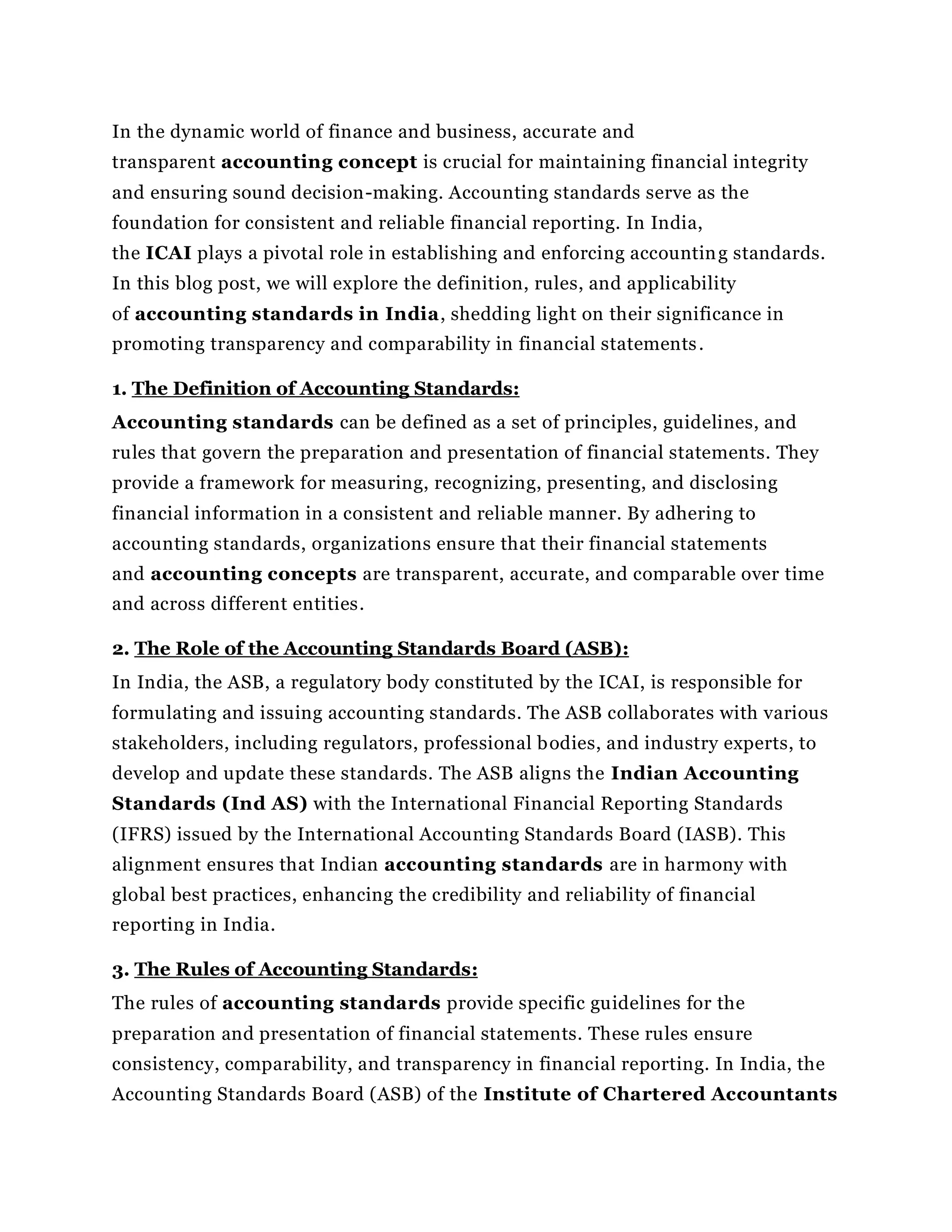 Accounting Standards: Definition, Rules, and Applicability | Academy ...