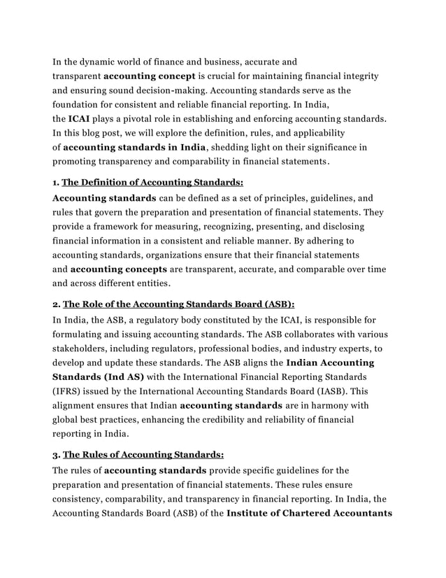 Accounting Standards: Definition, Rules, and Applicability | Academy ...