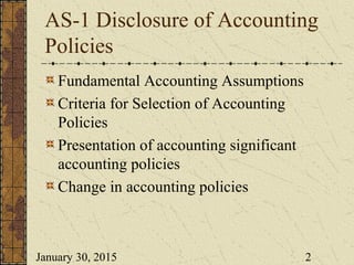 Accounting Standards 1 15 | PPT