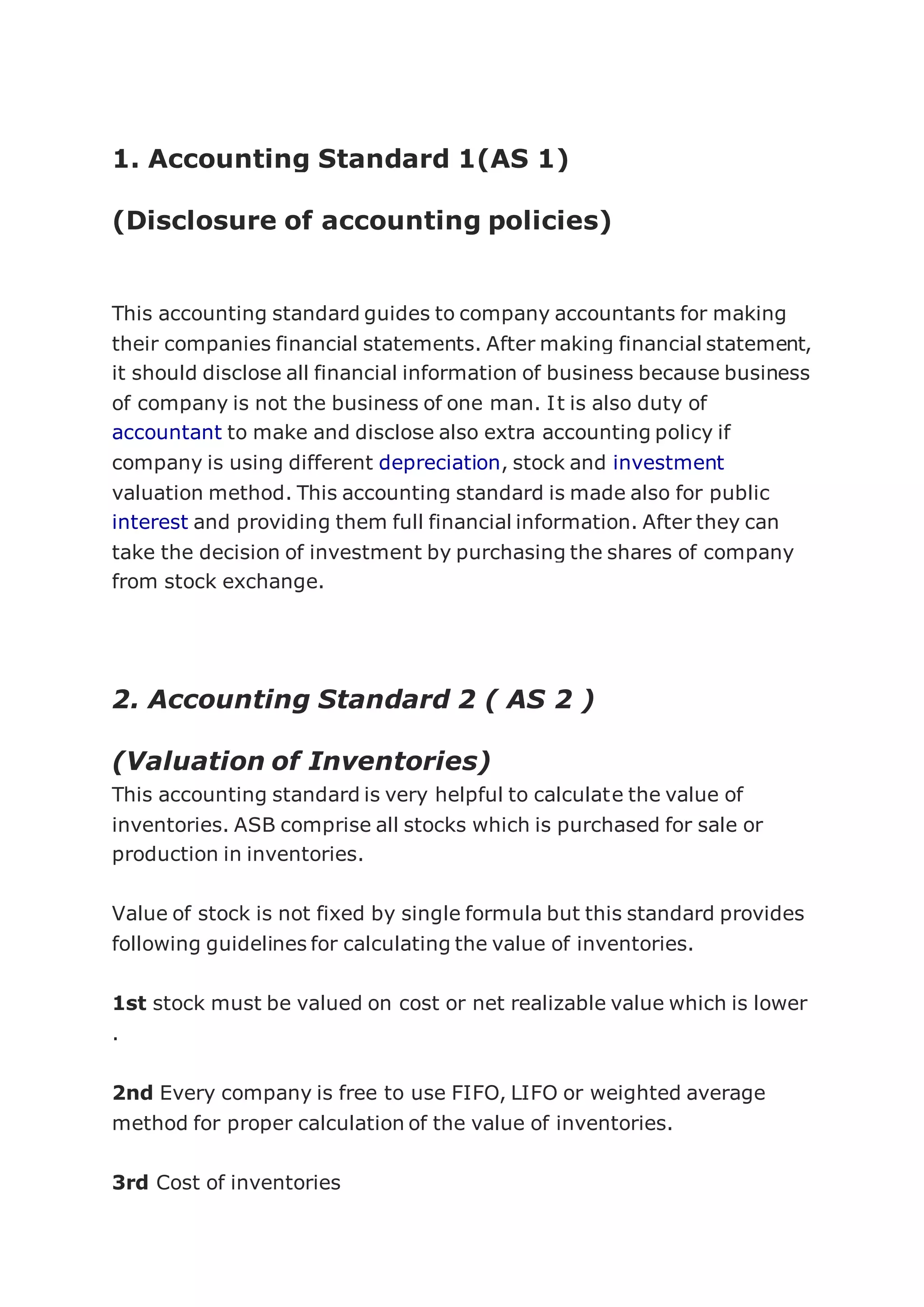 Accounting standards in india | DOCX