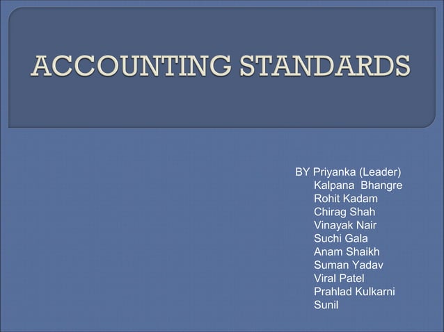 Accounting standards ppt from 1 to 10 | PPT