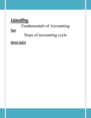 Accounting steps of accounting cycle | DOCX | Business Accounting ...