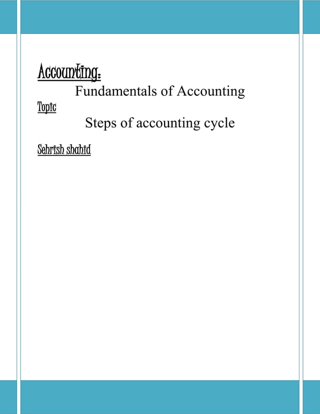 Accounting steps of accounting cycle | DOCX | Business Accounting ...