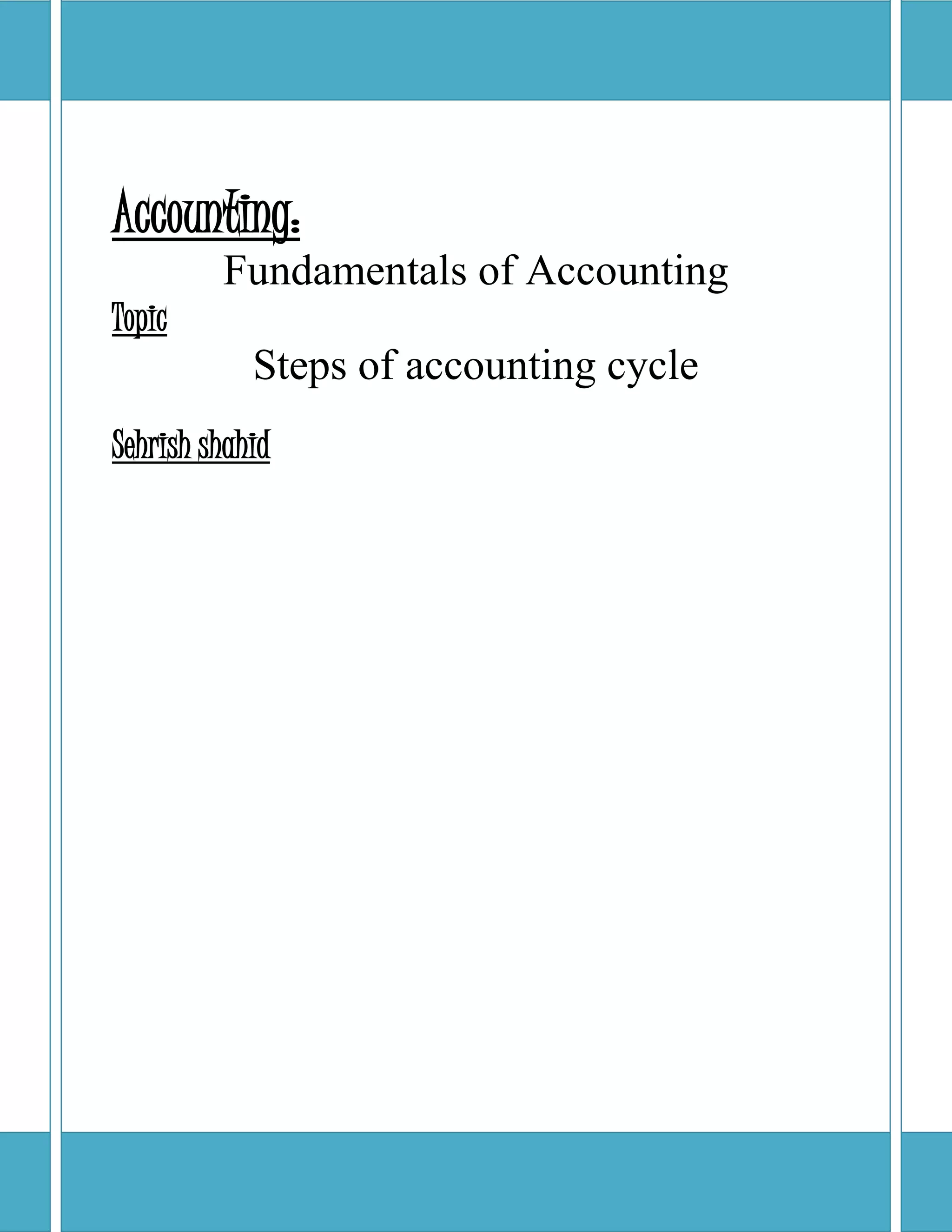 Accounting steps of accounting cycle | DOCX