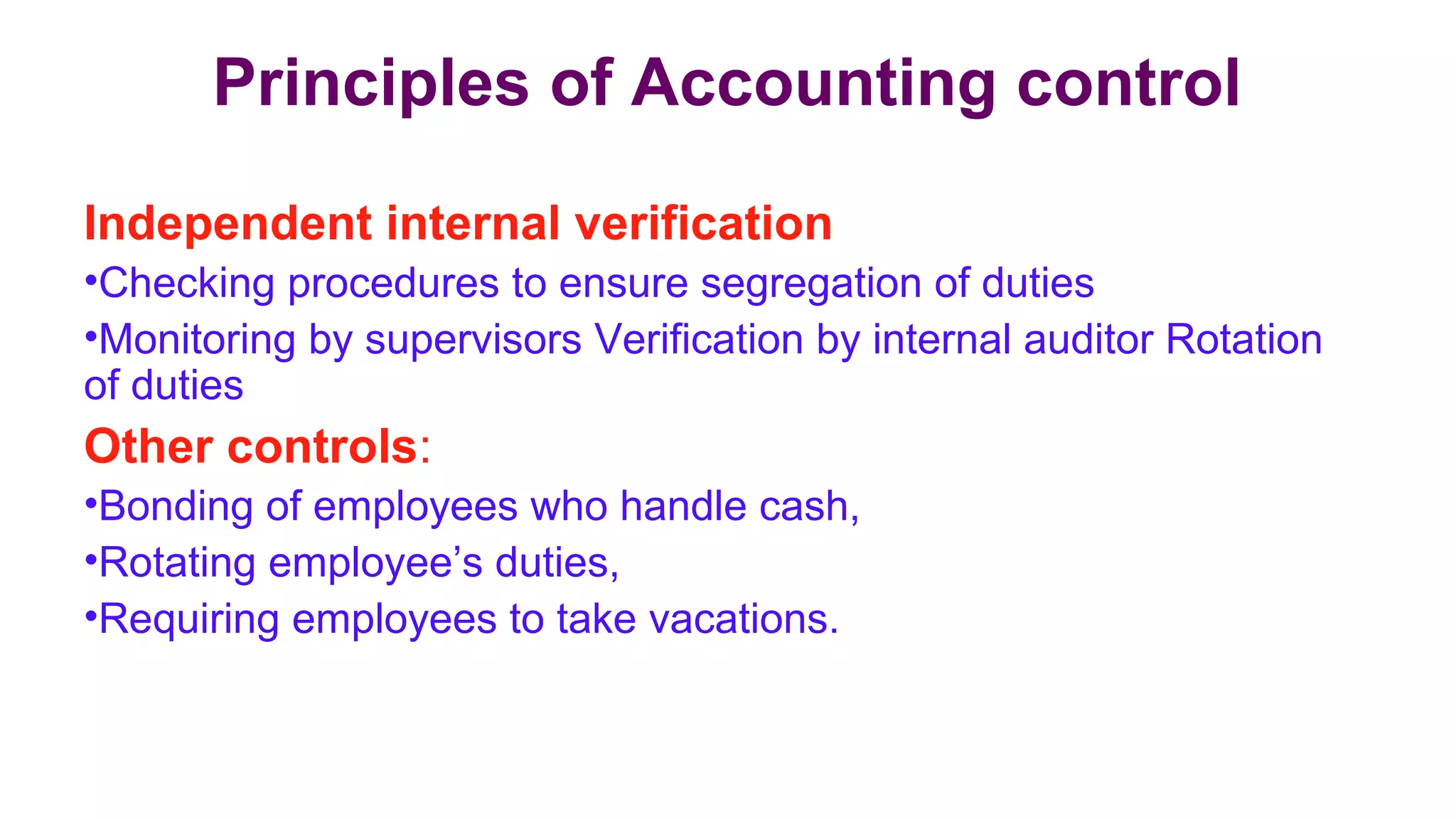 Accounting system and control | PPT