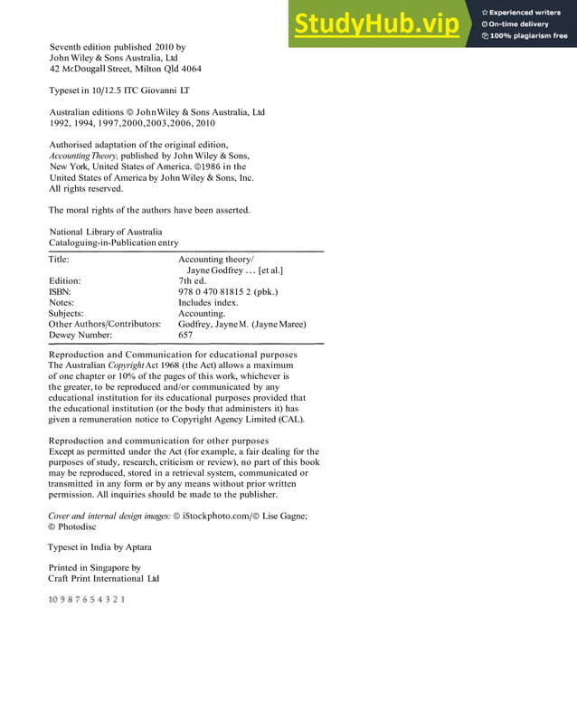 Accounting Theory Ed 7 Godfrey | PDF | Business Accounting & Finance ...