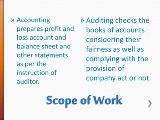 Accounting vs Auditing by jenrap14 | PPTX