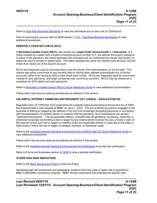 Account Opening-Business or Client Identification Program BOM - A129B | PDF