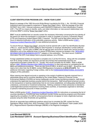 Account Opening-Business or Client Identification Program BOM - A129B | PDF