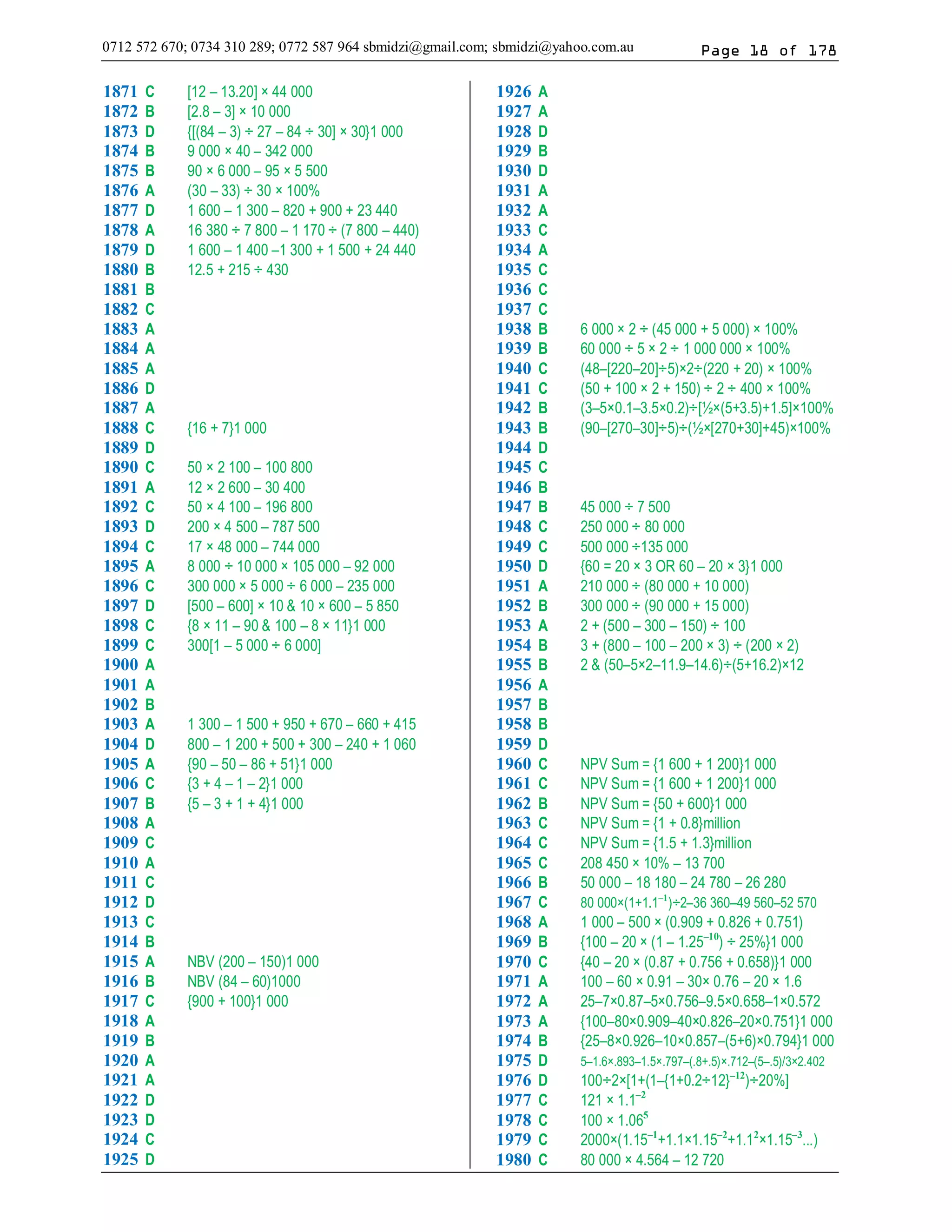 Advanced Level Accounting Soultions 1998 - 2009 Answers | PDF
