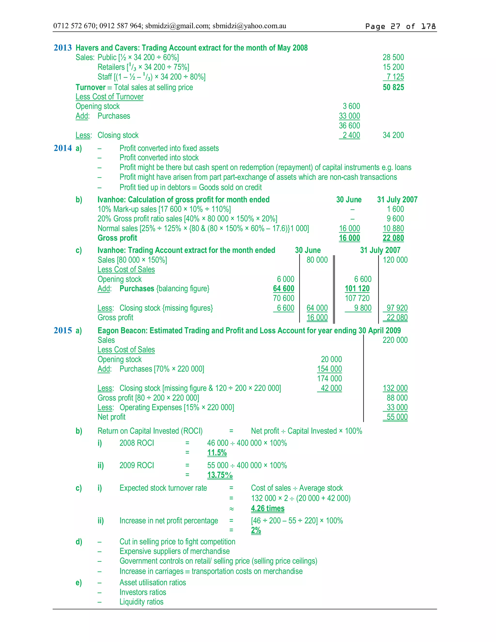 Advanced Level Accounting Soultions 1998 - 2009 Answers | PDF