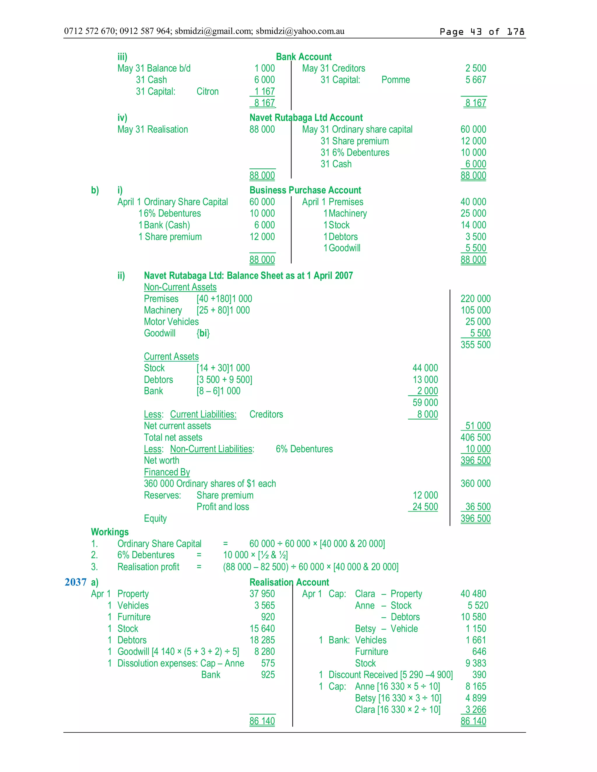 Advanced Level Accounting Soultions 1998 - 2009 Answers | PDF