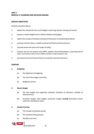 Comprehensive CAPE® Accounting Syllabus and Examination Resources | PDF