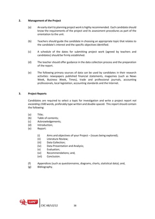Comprehensive CAPE® Accounting Syllabus and Examination Resources | PDF
