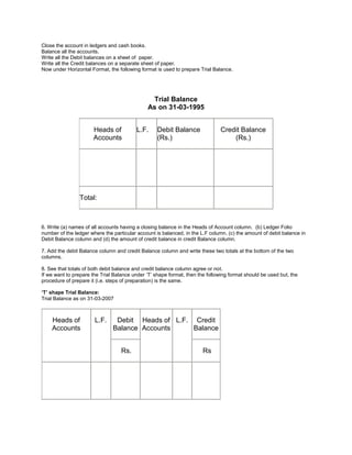 Accounts. journals to trial balance. | DOCX