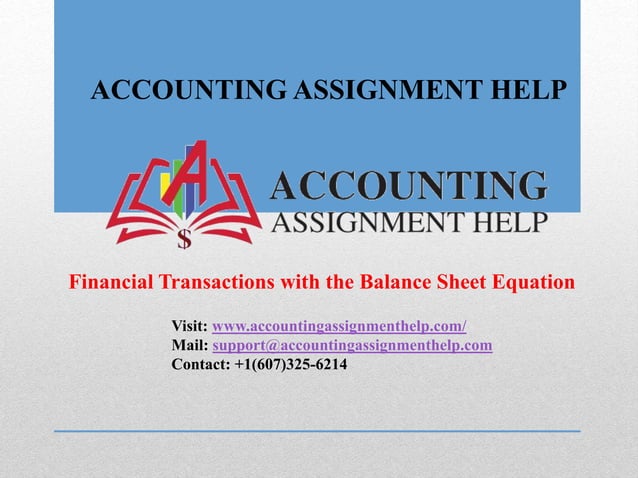 Understanding Financial Transactions with the Balance Sheet Equation | PPT