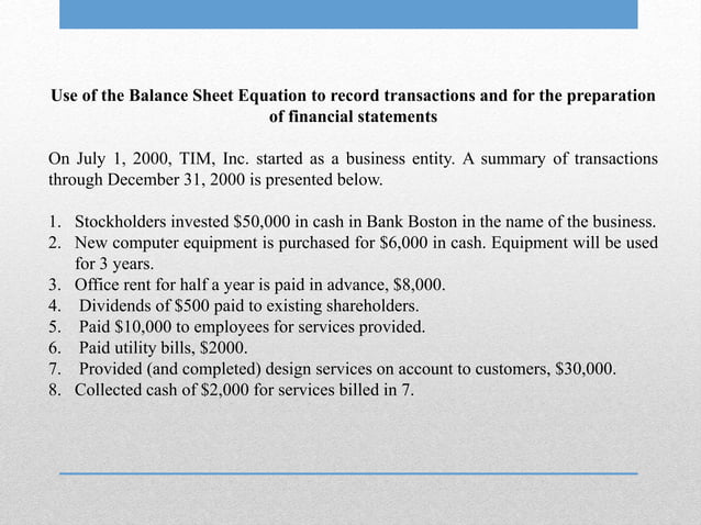 Understanding Financial Transactions with the Balance Sheet Equation ...