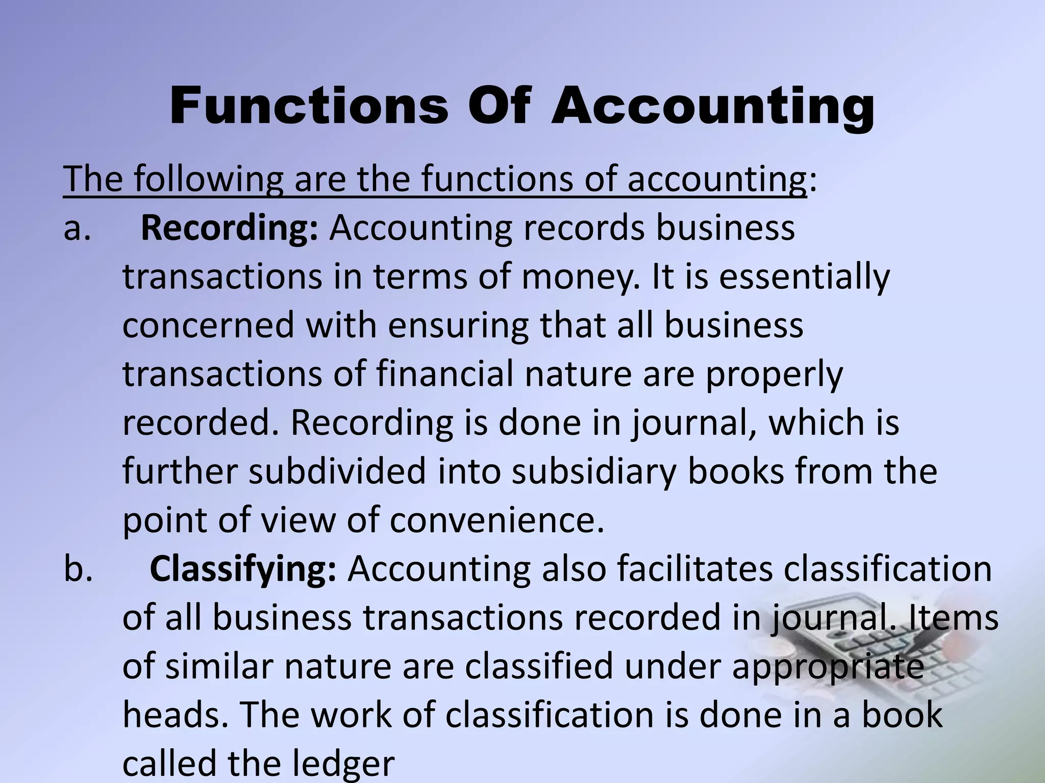 Accounts and its functions | PPTX