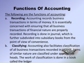 Accounts and its functions | PPTX