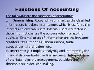 Accounts and its functions | PPTX