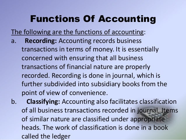 Accounts and its functions