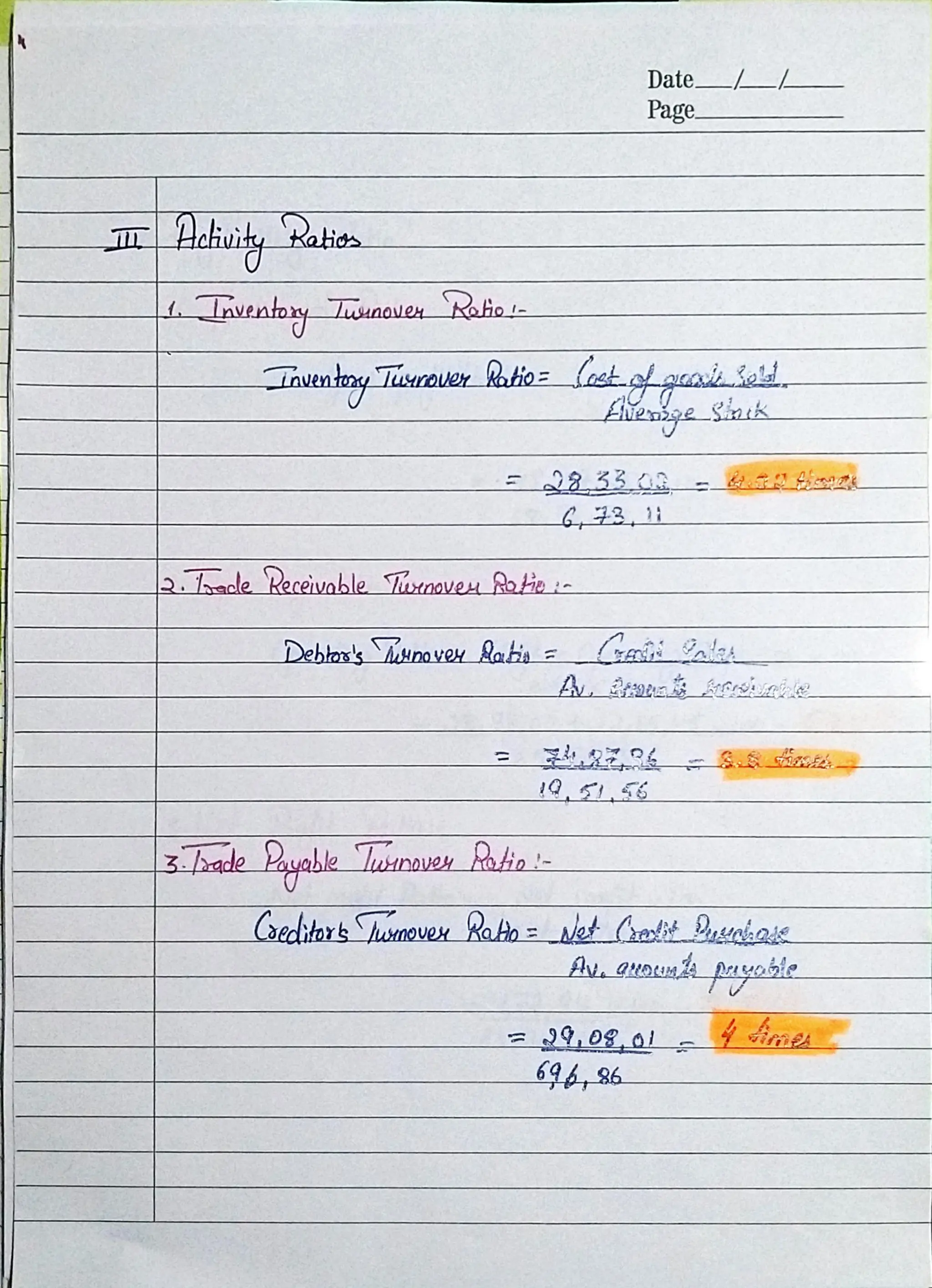 Accounts Class 12 project cash flow statement and ratio analysis | PDF