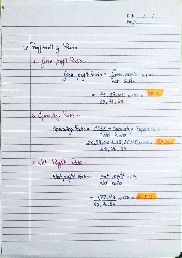 Accounts Class 12 project cash flow statement and ratio analysis | PDF