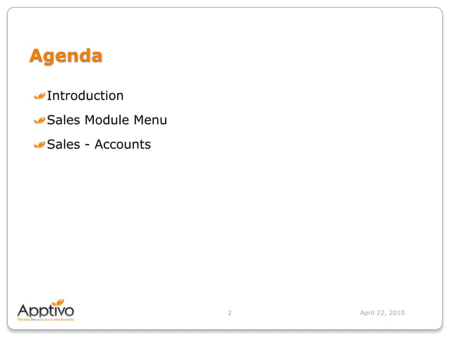 Apptivo CRM Capabilities - Sales Module Customer Accounts Management | PPT