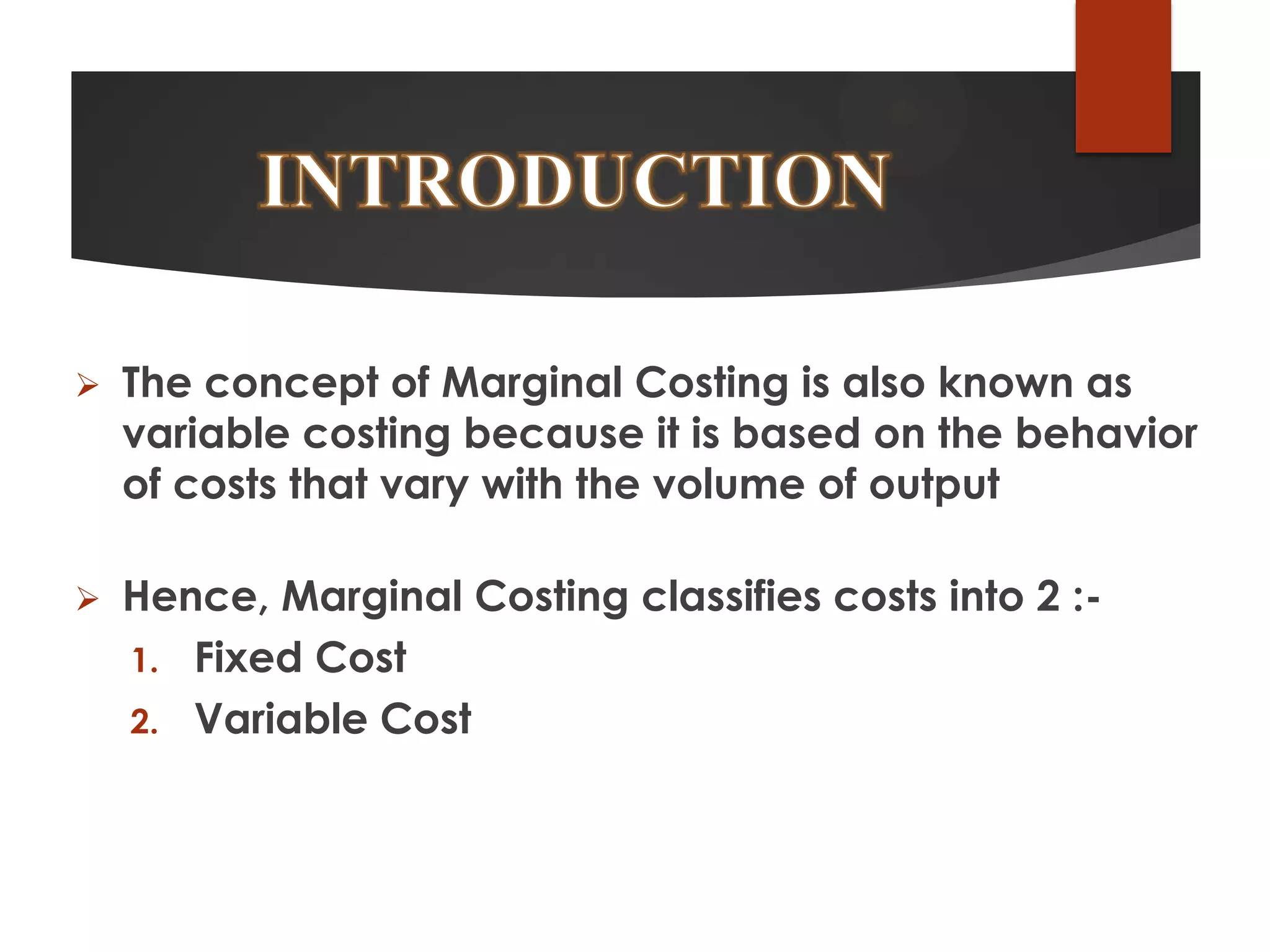 Accounts : Marginal Costing | PPTX